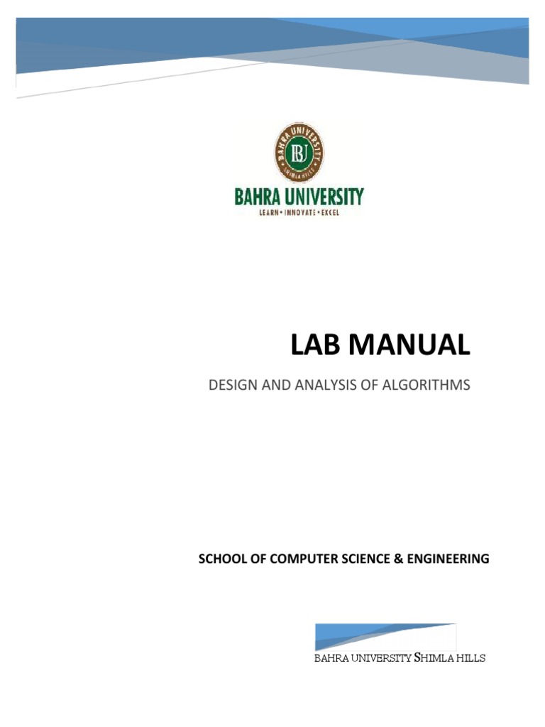 Lab Manual MCSE 101 | PDF | Algorithms And Data Structures | Areas Of Computer Science
