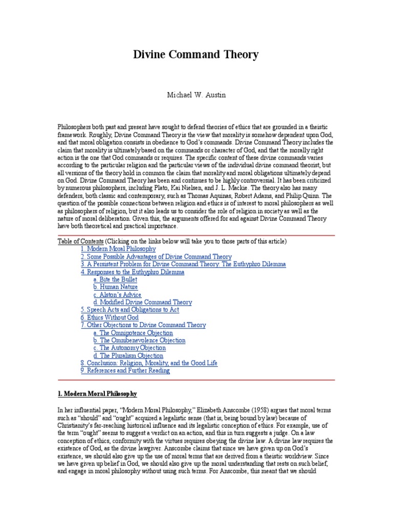 Divine Command Theory Philosophy PDF | PDF | Divine Command Theory ...