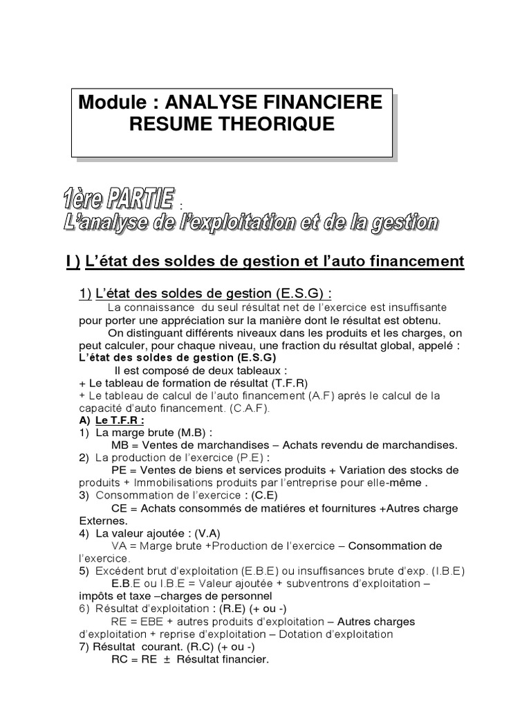 Analyse Financière | PDF | Ratio financier | Capitaux propres