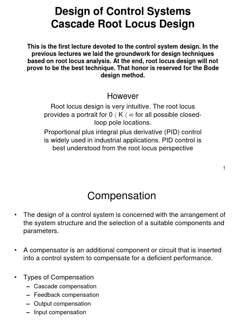 ROOT LOCUS Control System Design | PDF | Control Theory | Electric Motor