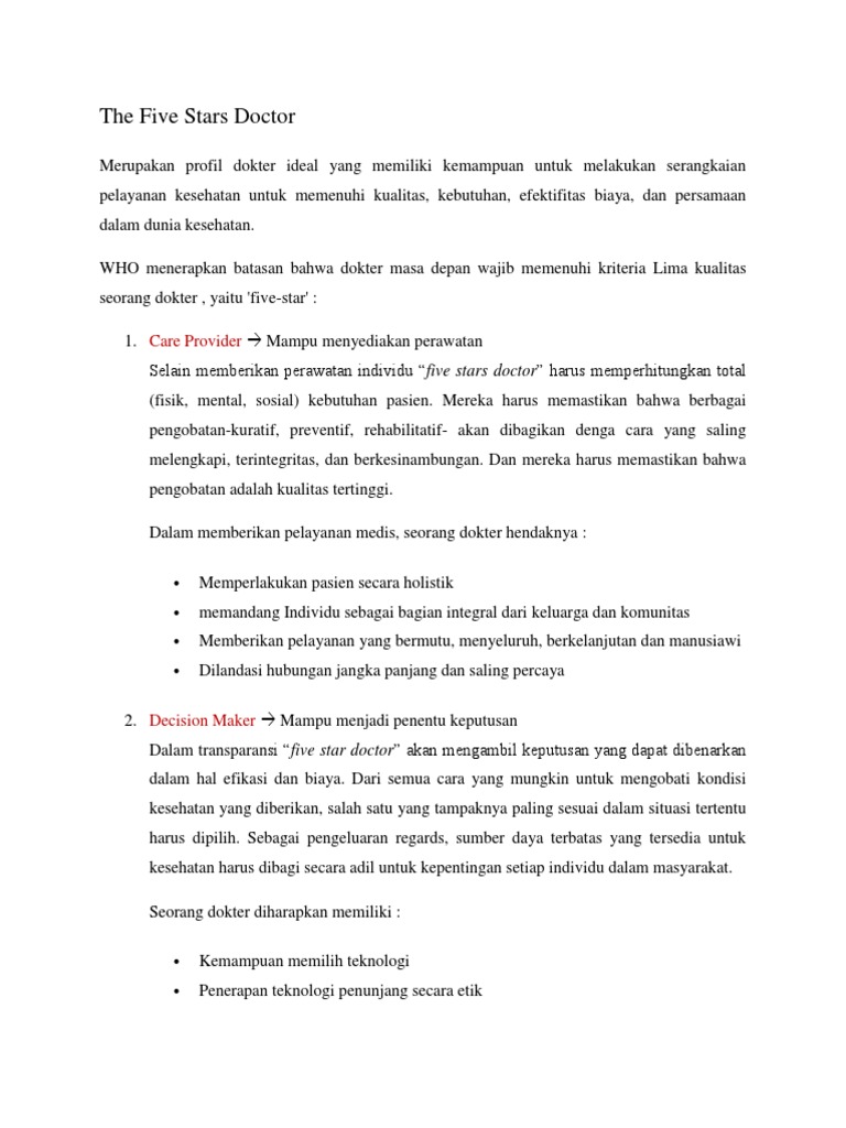 The Five Stars Doctor | PDF