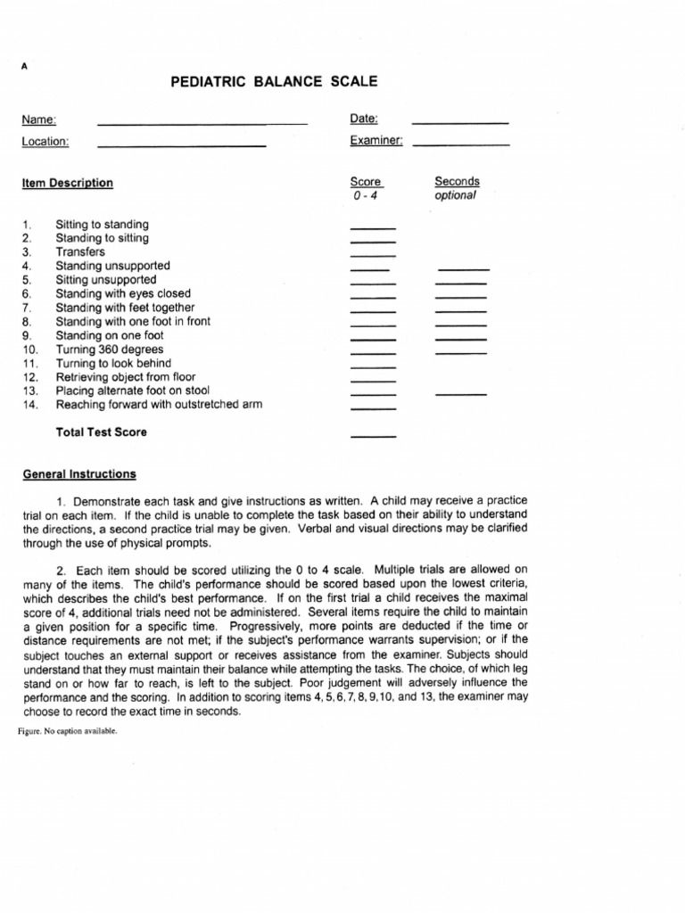 Pediatric Balance Scale (PBS) PDF | PDF