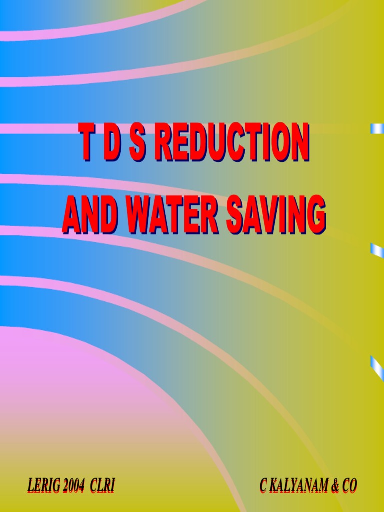 TDS Reduction and Water Saving PDF | PDF | Chromium | Chemical Substances