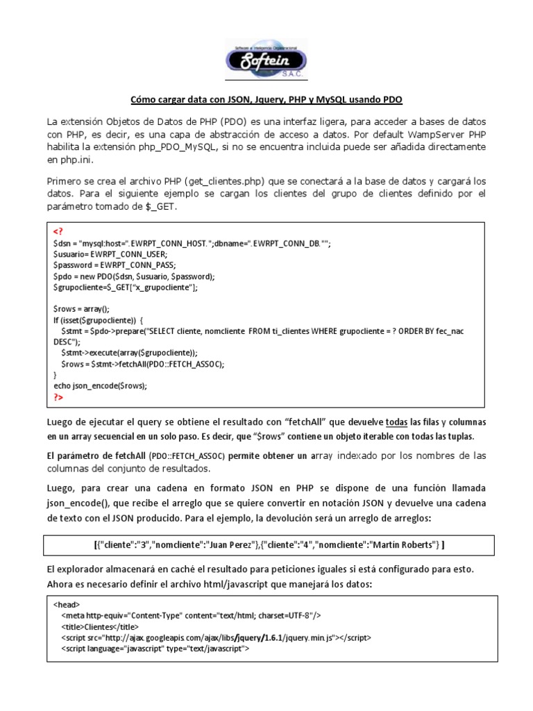 PHP JSON Jquery PDF | PDF | Php | Json