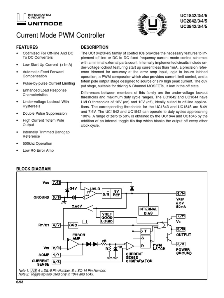 Uc3842 Monitor Power Supply Regulator Ic | PDF | Amplifier | Electricity