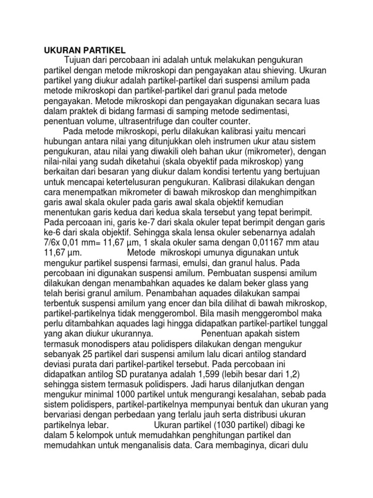 Ukuran Partikel | PDF