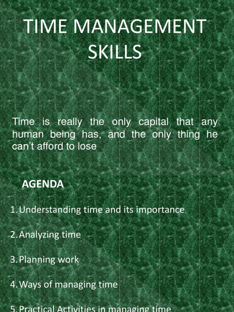 Time Management Skills | PDF | Time Management | Professional Skills