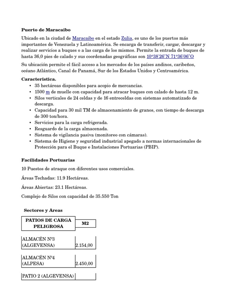 Puerto de Maracaibo | PDF | aduana | Venezuela