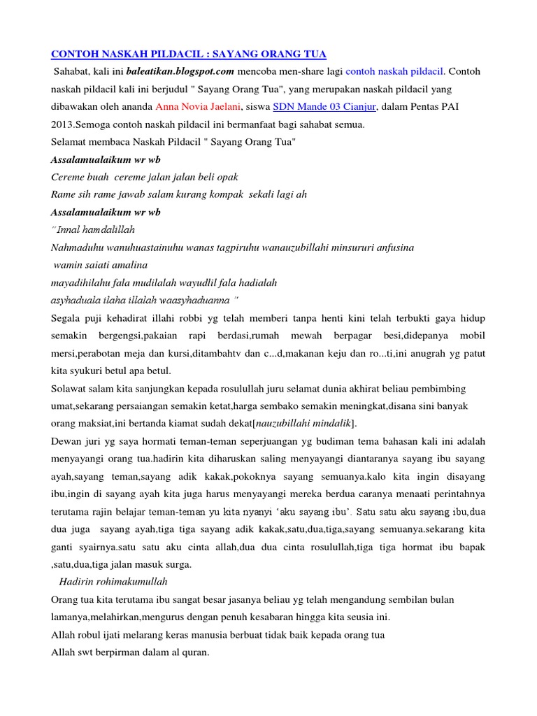 Contoh Naskah Pildacil | PDF
