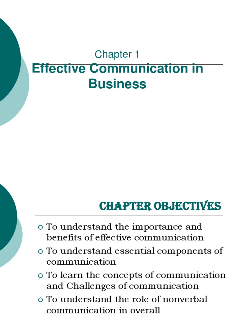 01 Effective Communication in Business PDF | PDF | Nonverbal ...