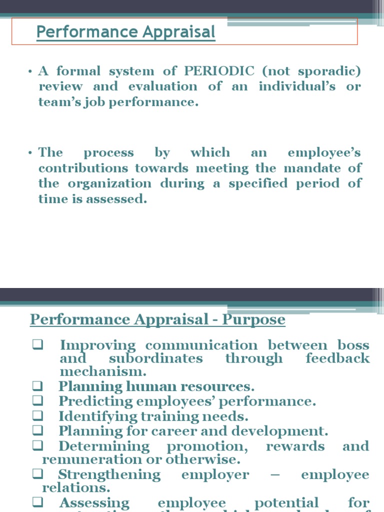 Performance Appraisal: - A Formal System of PERIODIC (Not Sporadic ...