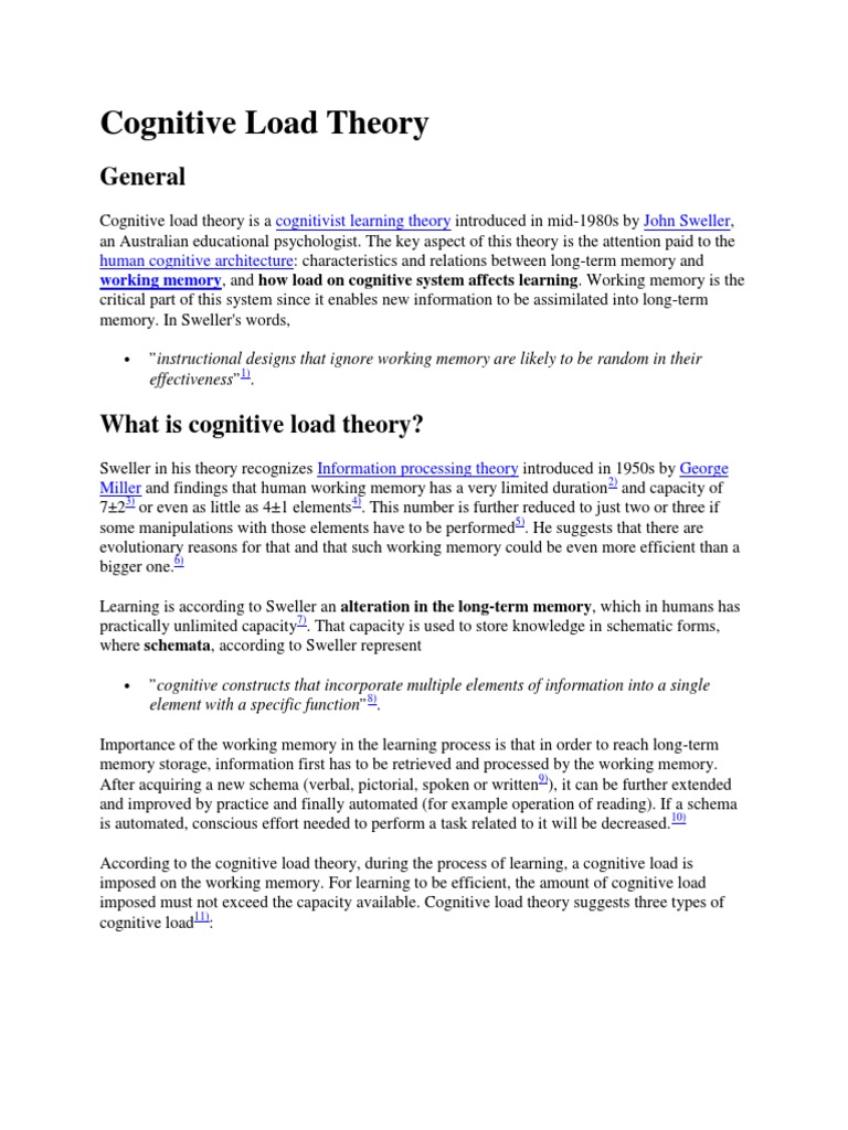 Cognitive Load Theory | PDF | Working Memory | Truth