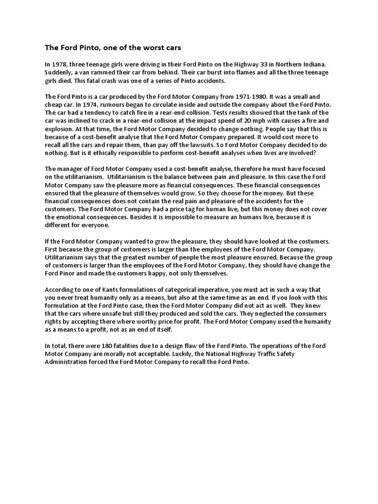 Ford Pinto's deadly design flaw | PDF | Road Transport | Automobiles