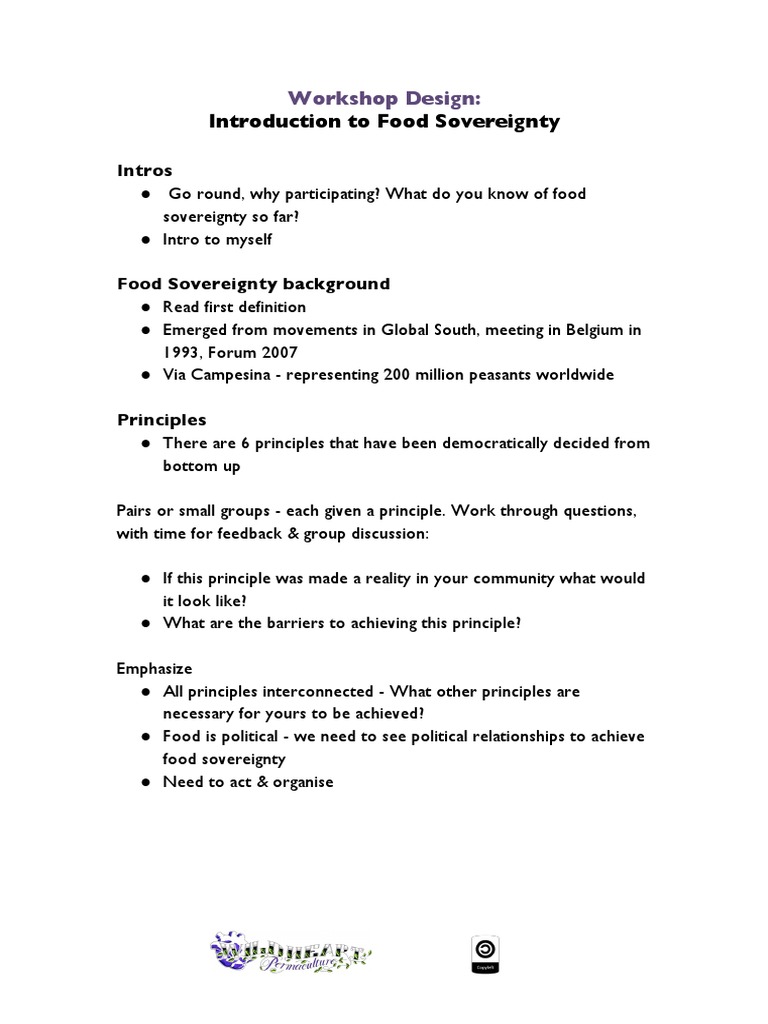 Intro To Food Sovereignty Pdf