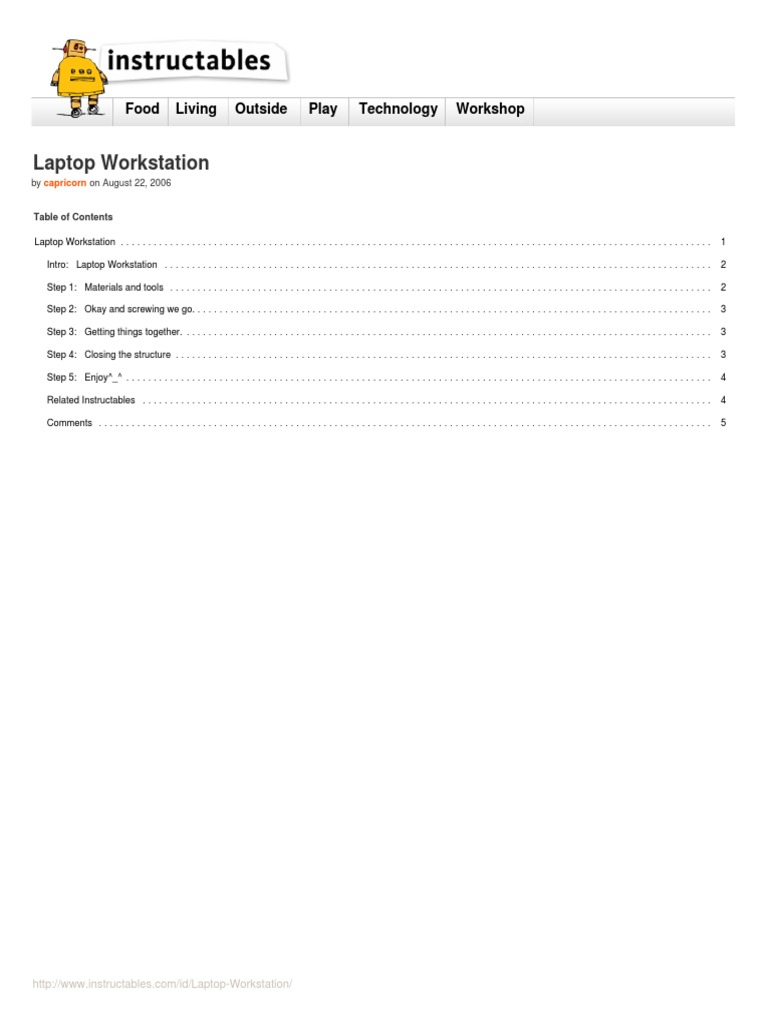 Laptop Workstation PDF | PDF