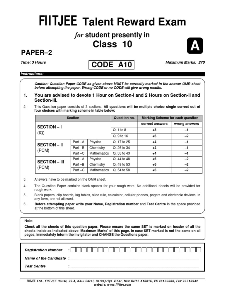 Ftre 2013 Class 10 Paper 2 PDF | PDF | Lens (Optics) | Oxide