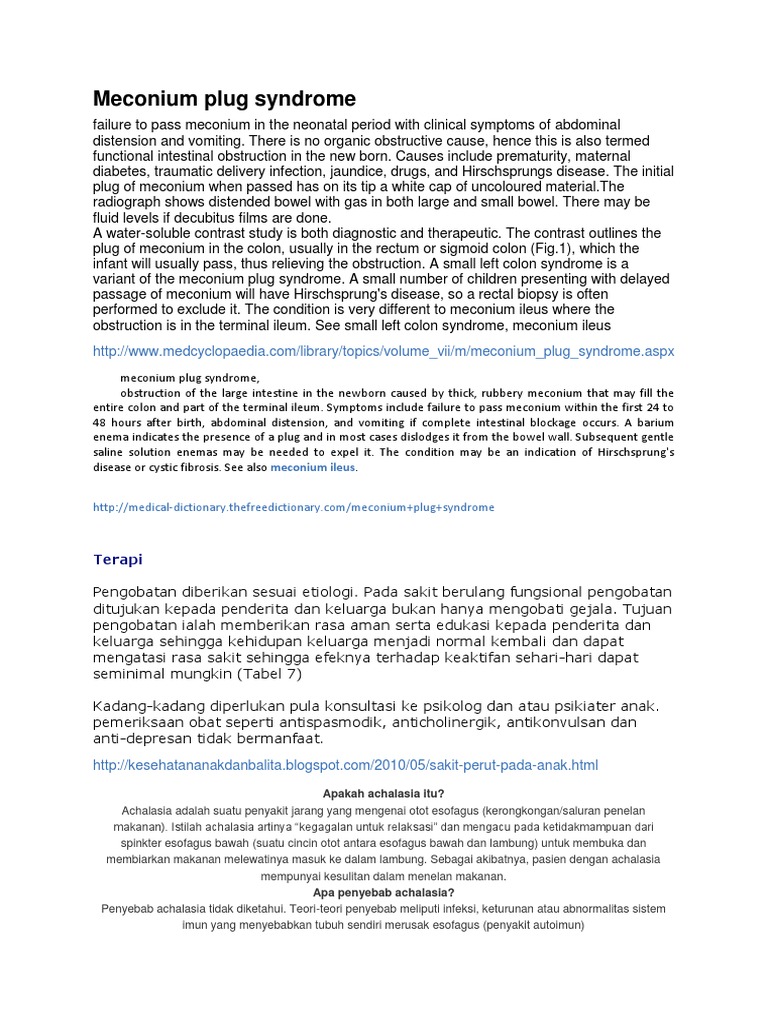 Meconium Plug Syndrome: Causes, Symptoms, Diagnosis and Treatment of ...