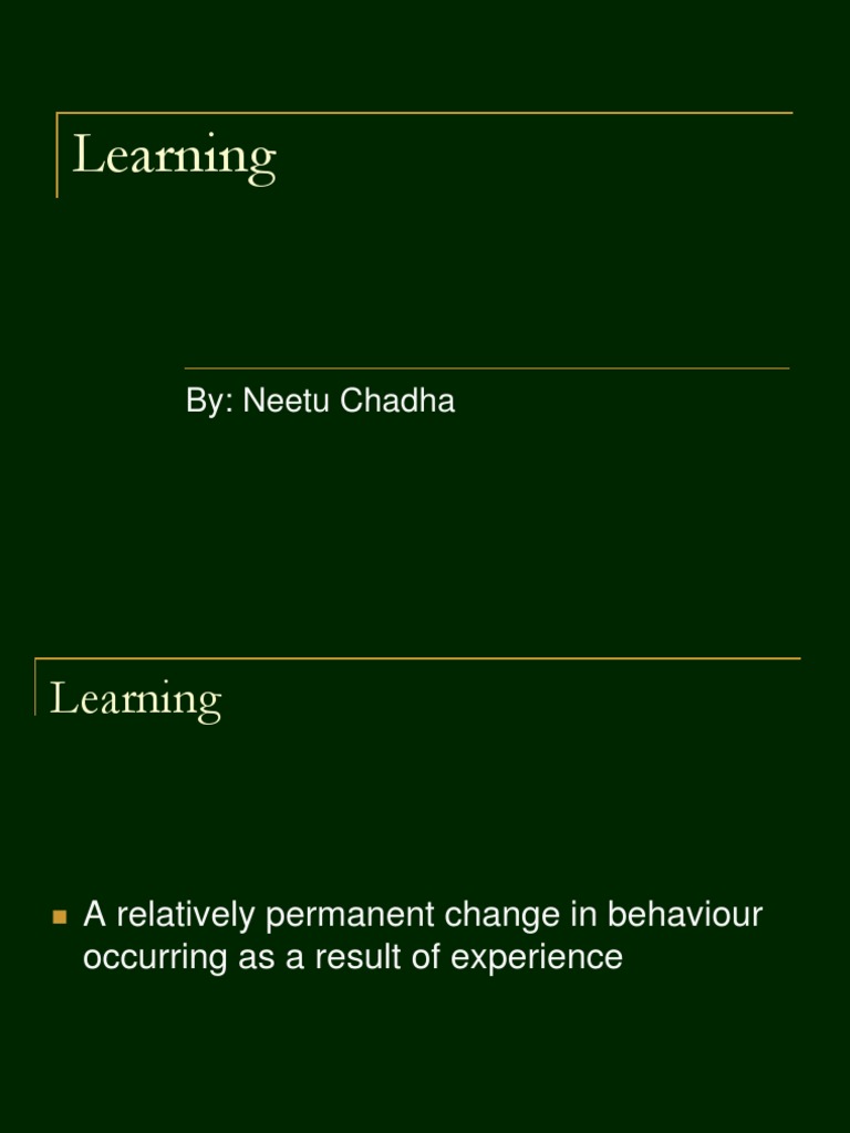 Learning# | PDF | Classical Conditioning | Reinforcement