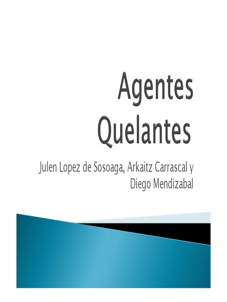 Agentes Quelantes | PDF | Quelación | Complejo de Coordinación
