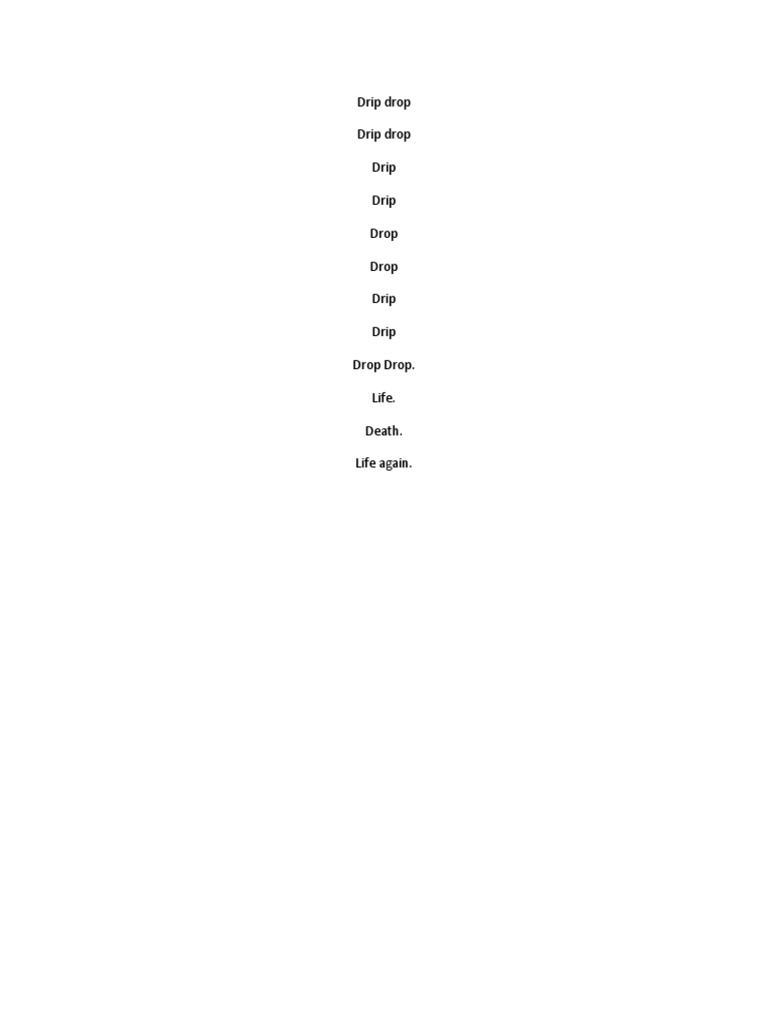 Drip Drop Poem PDF | PDF