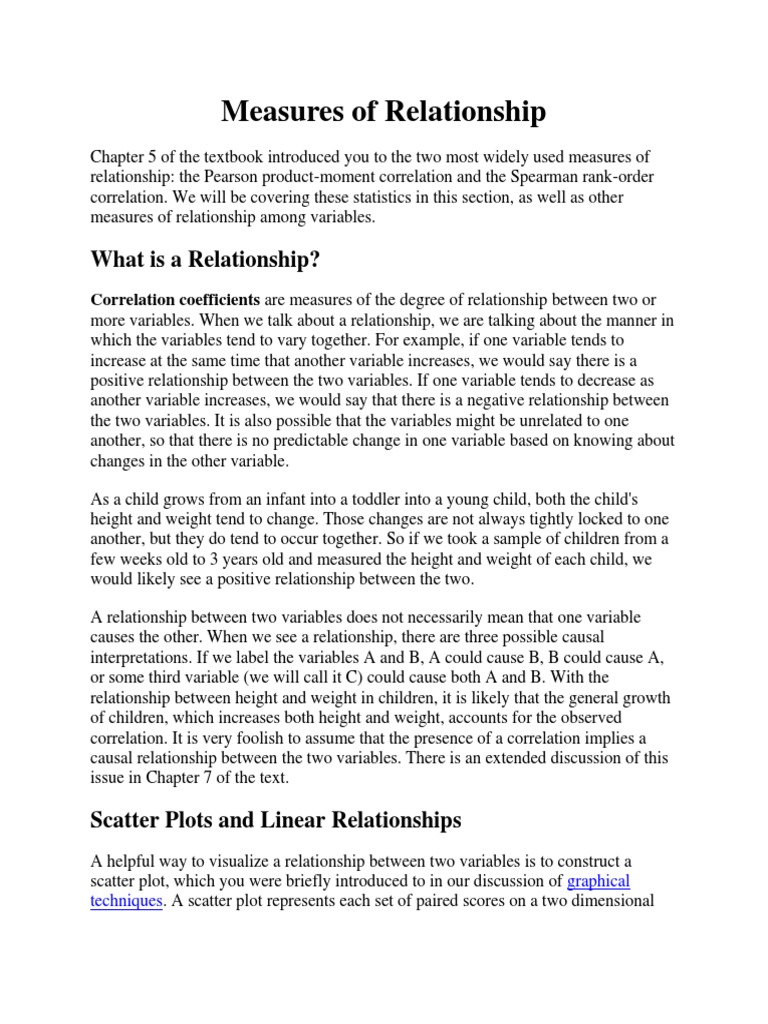 Measures of Relationship | Download Free PDF | Correlation And ...