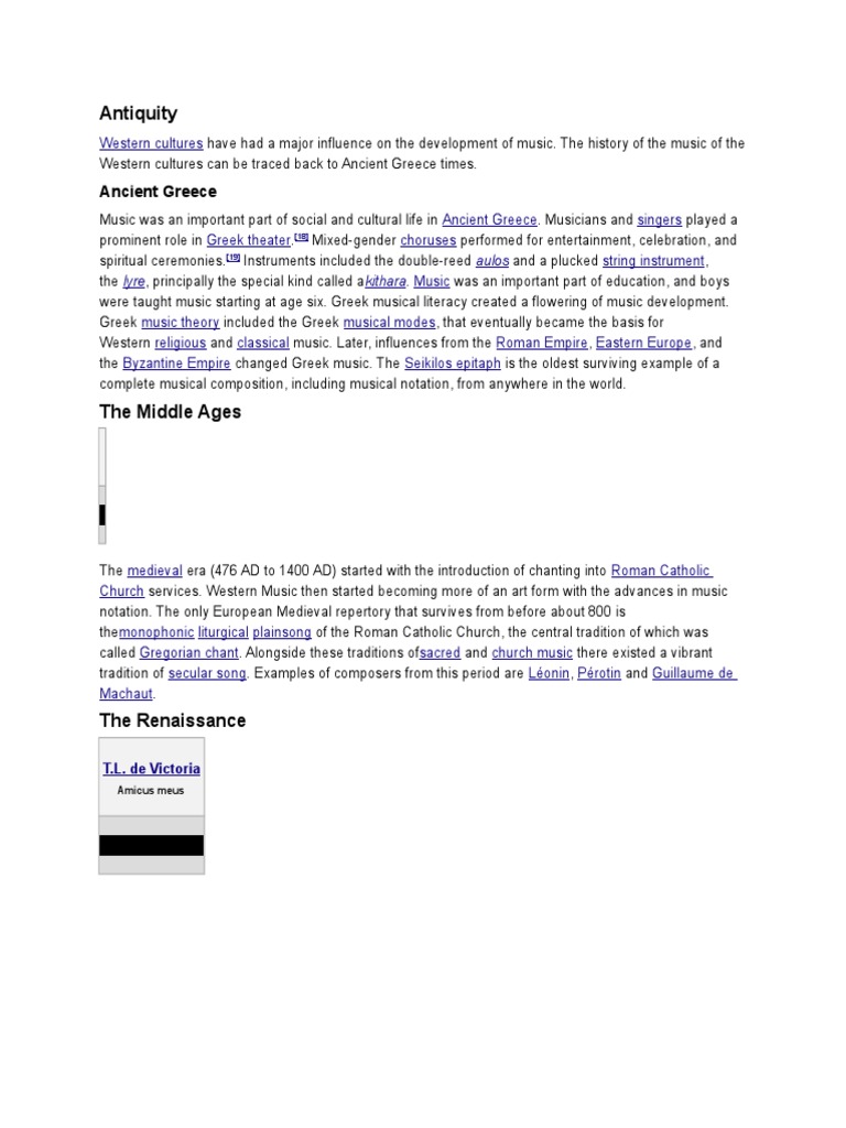 Antiquity: Ancient Greece | PDF | Composers | Performing Arts