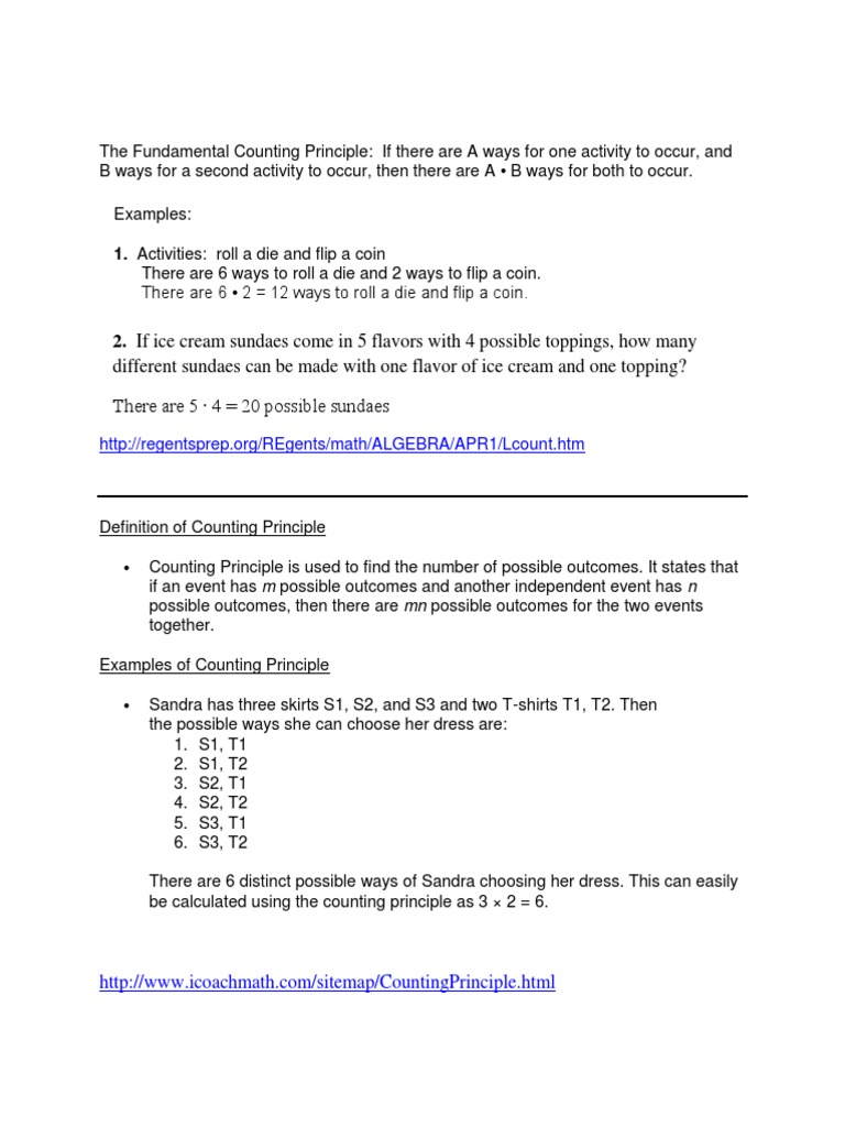 Intro to Counting Principle | PDF