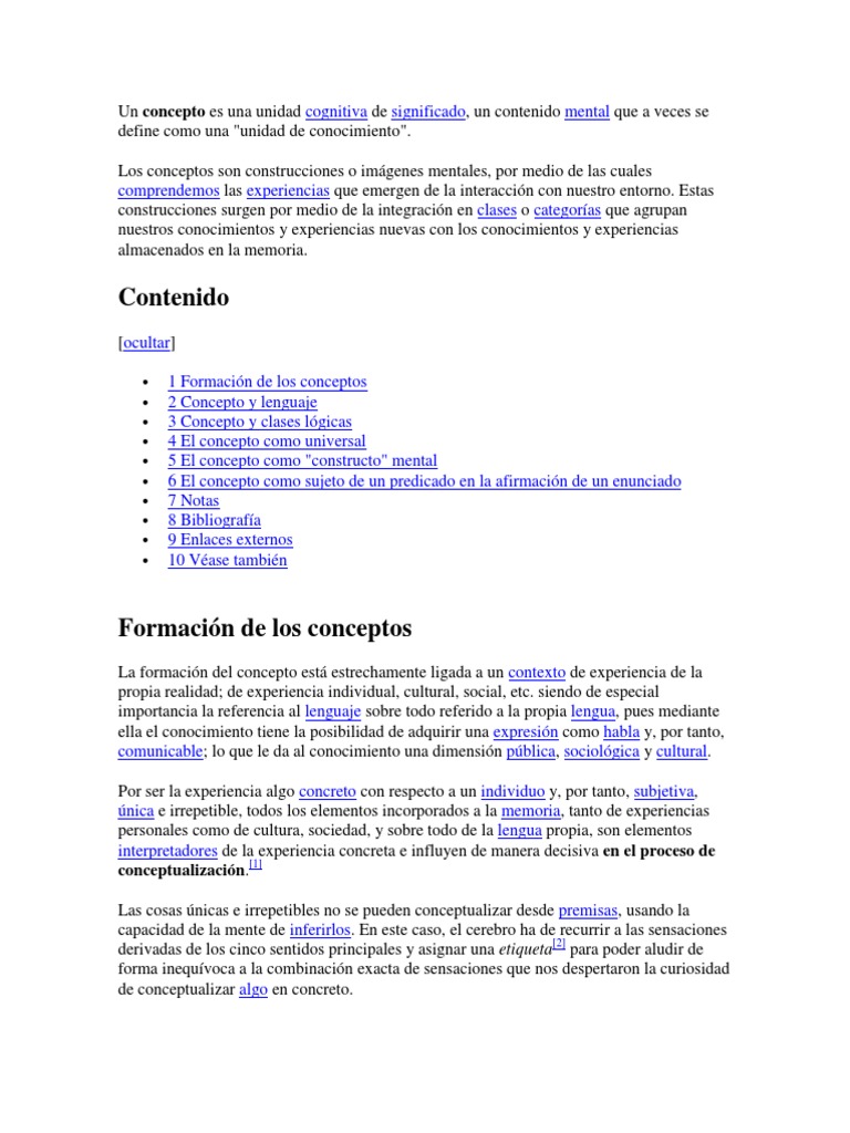 Concepto y significado cognitivo | PDF | Concepto | Verdad