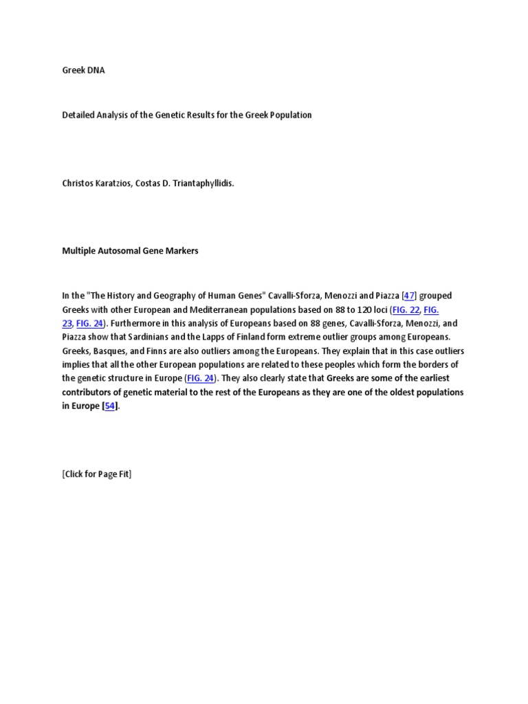 Greek DNA | PDF | Population Genetics | Genetics