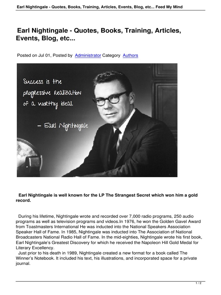 Earl Nightingale | Entertainment (General) | Fiction & Literature