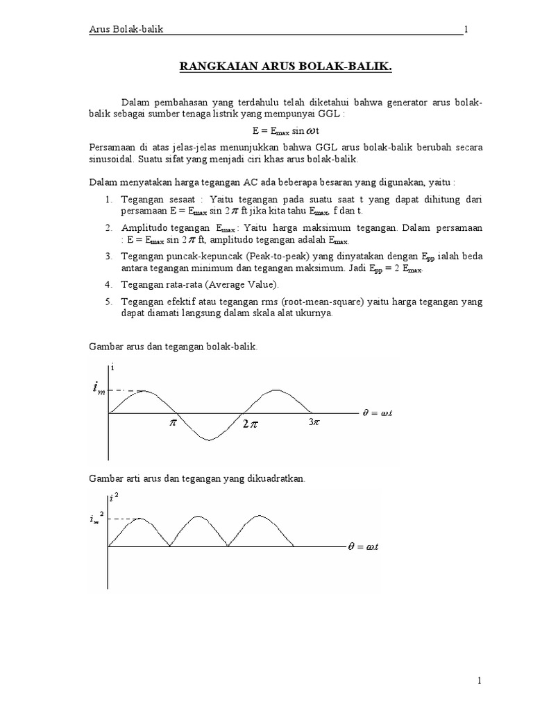 Rumus dan Tegangan Arus Bolak-Balik | PDF | Sains & Matematika