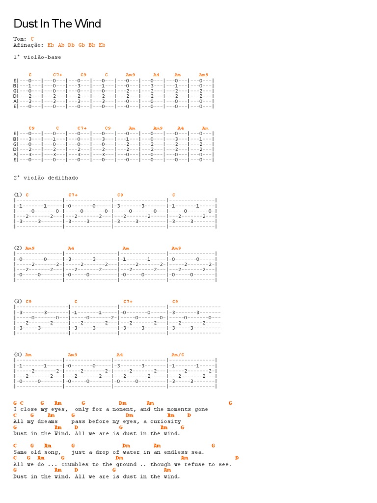 Dust in the Wind Guitar Tabs | PDF