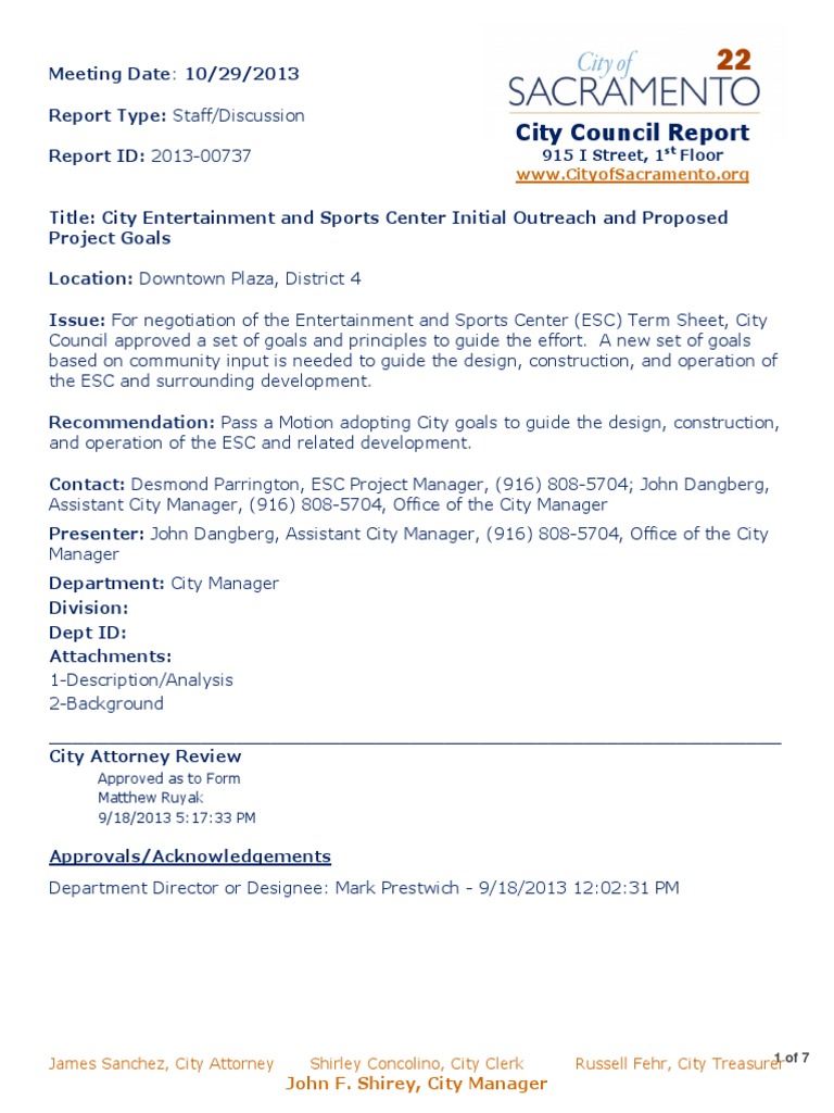 City Council Report: 915 I Street, 1 Floor | Download Free PDF | Focus ...