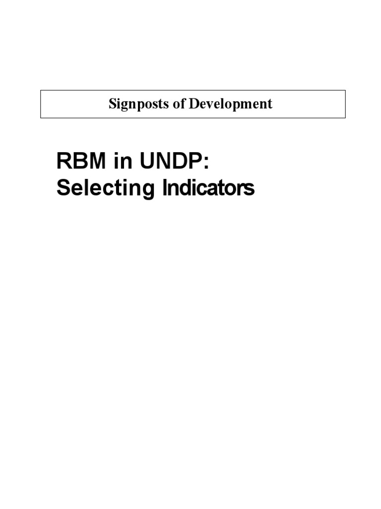 Indicators Paper UNDP | PDF | Non Governmental Organization | Governance