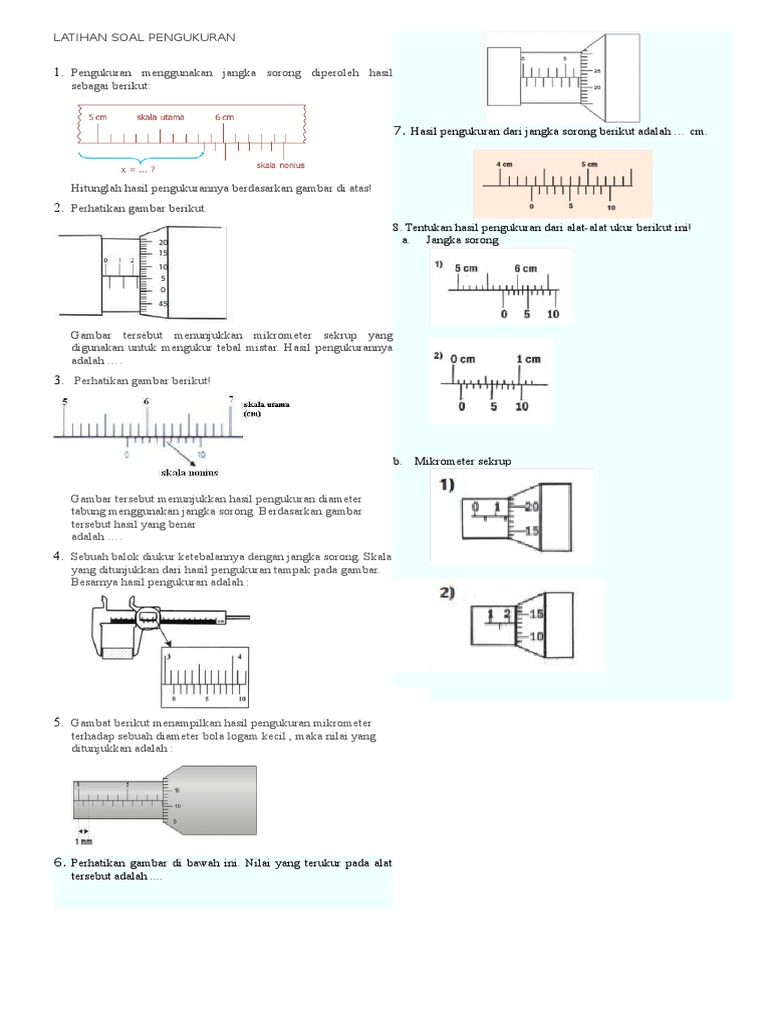 Latihan Soal Pengukuran | PDF | Metode & Bahan Ajar