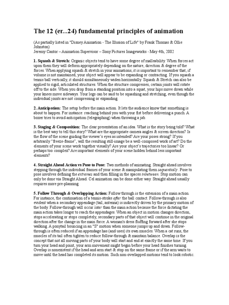 The 12 Fundamental Principles of Animation | PDF | Animation | Force
