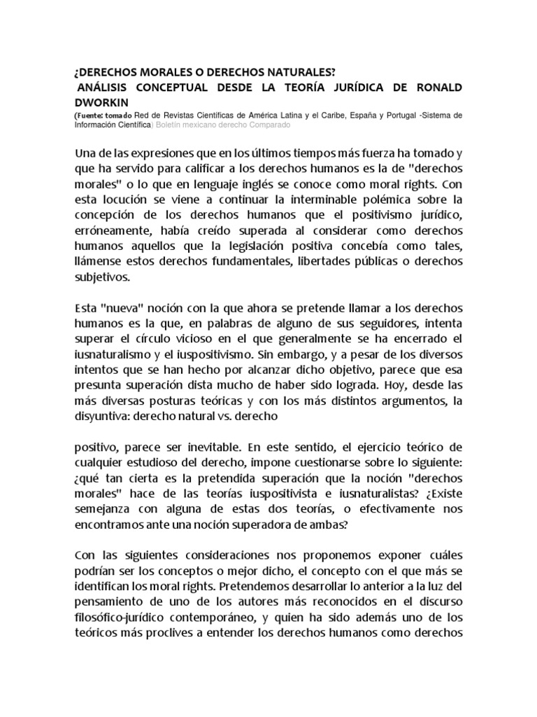 Derechos Morales o Derechos Naturales | PDF | Derechos humanos | Derechos