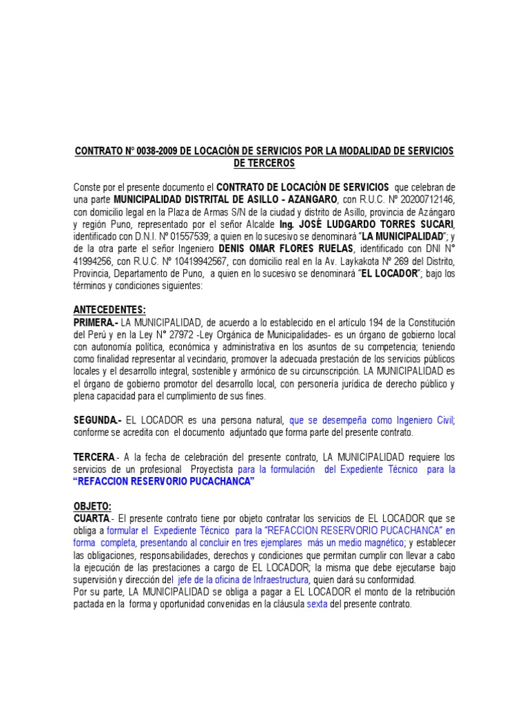 CONTRATO EXPE TEC Denisf - Refac - Reser | PDF | Pena capital ...