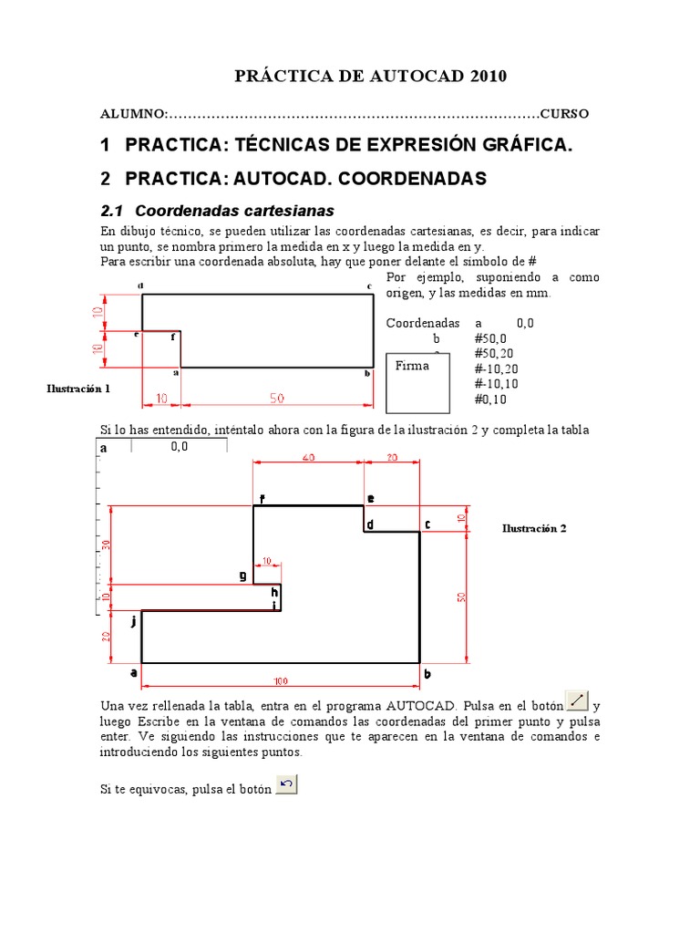 Practicas Autocad | PDF | Dibujo | Sistema coordinado