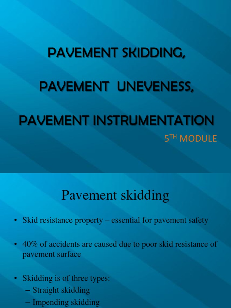 Skidding, Roughness | PDF
