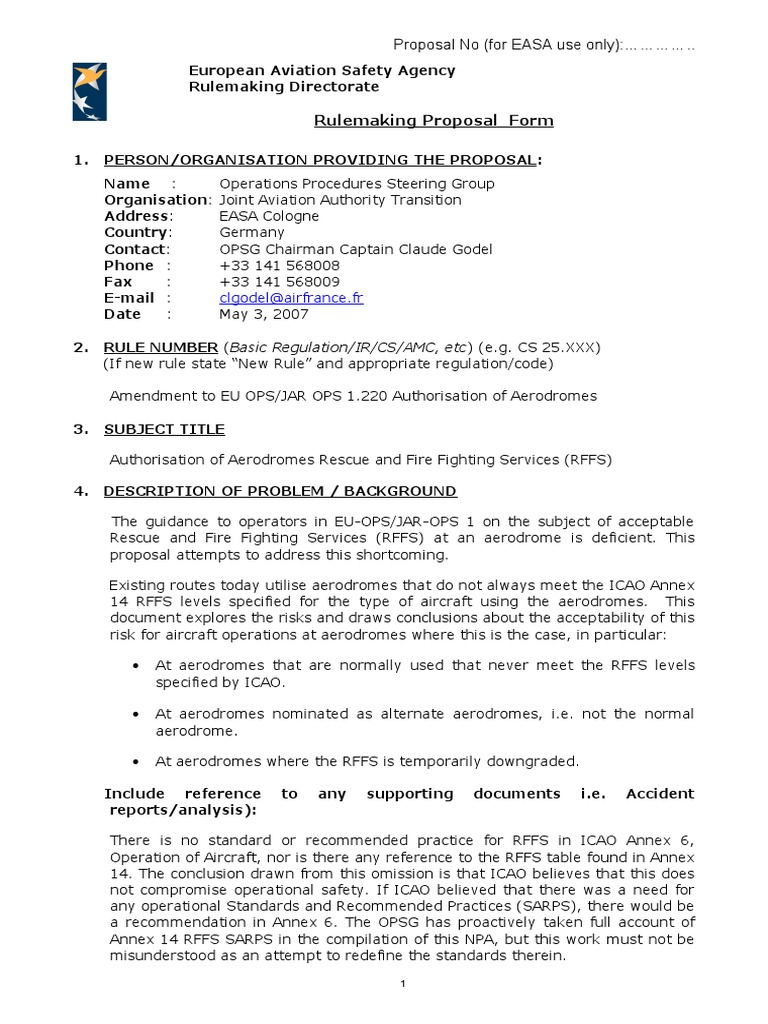 EASA Form Rule Proposal NPA59 - RFFS | PDF | Risk | Risk Management