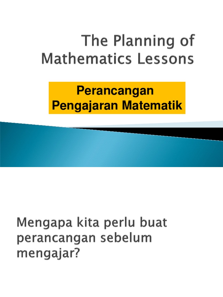 Mathematics Lesson Planning Guide | PDF | Classroom | Learning