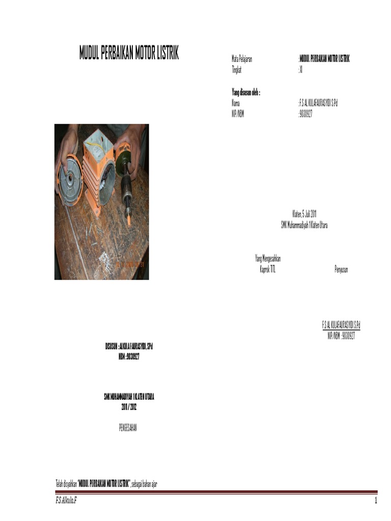 Modul Perbaikan Motor Listrik PDF | PDF