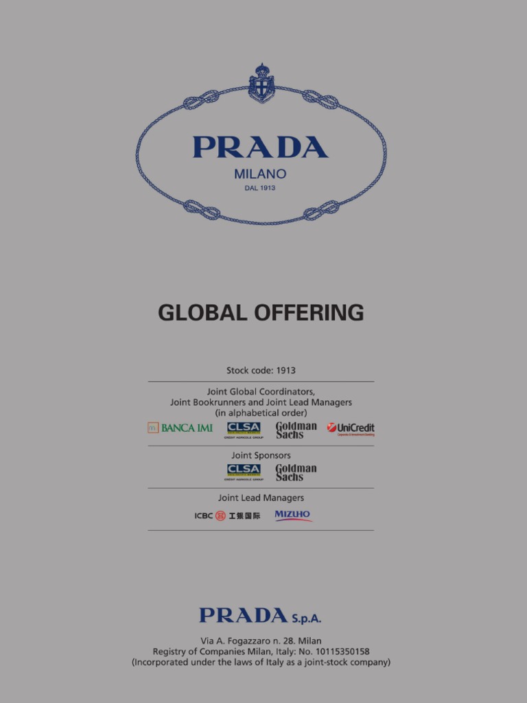 Prada S.p.A. Global Offering Details | PDF | Capital Gains Tax | Dividend