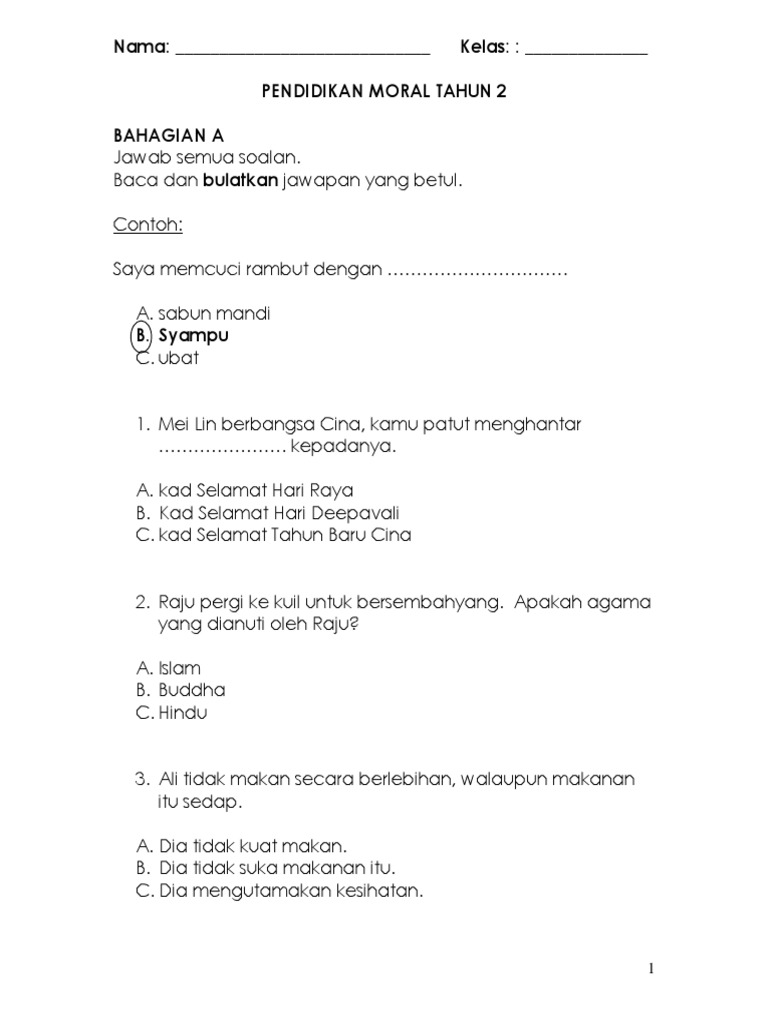Pendidikan Moral Tahun 2 | PDF | Seni & Disiplin Bahasa