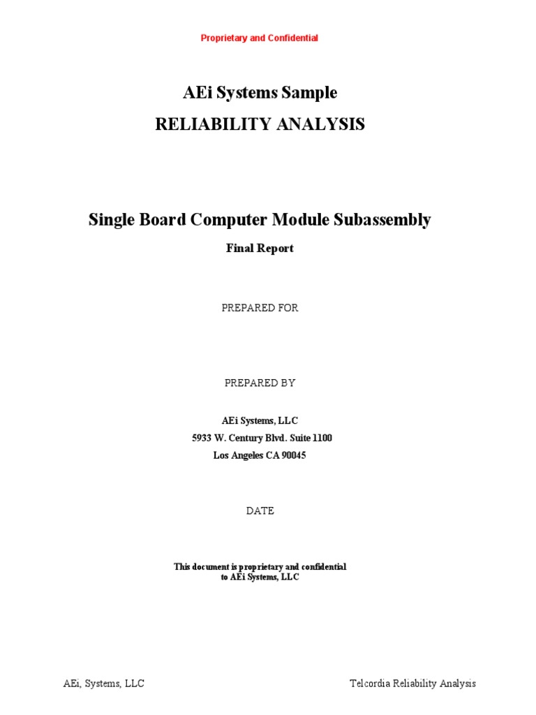 Tecordia Example RELIABILITY ANALYSIS PDF | PDF | Reliability Engineering | Electrical Engineering