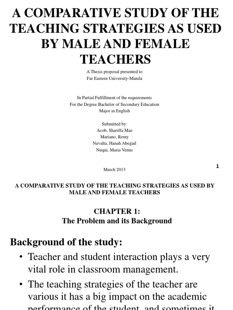 Thesis Final Output | PDF | Teachers | Gender