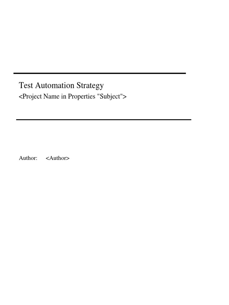 Test Strategy Template Instructions - Automation | PDF | Software ...