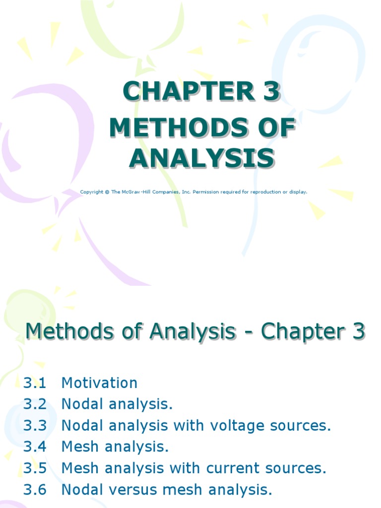Chapter 3 - Methods of Analysis PDF | PDF | Electrical Network | Physics