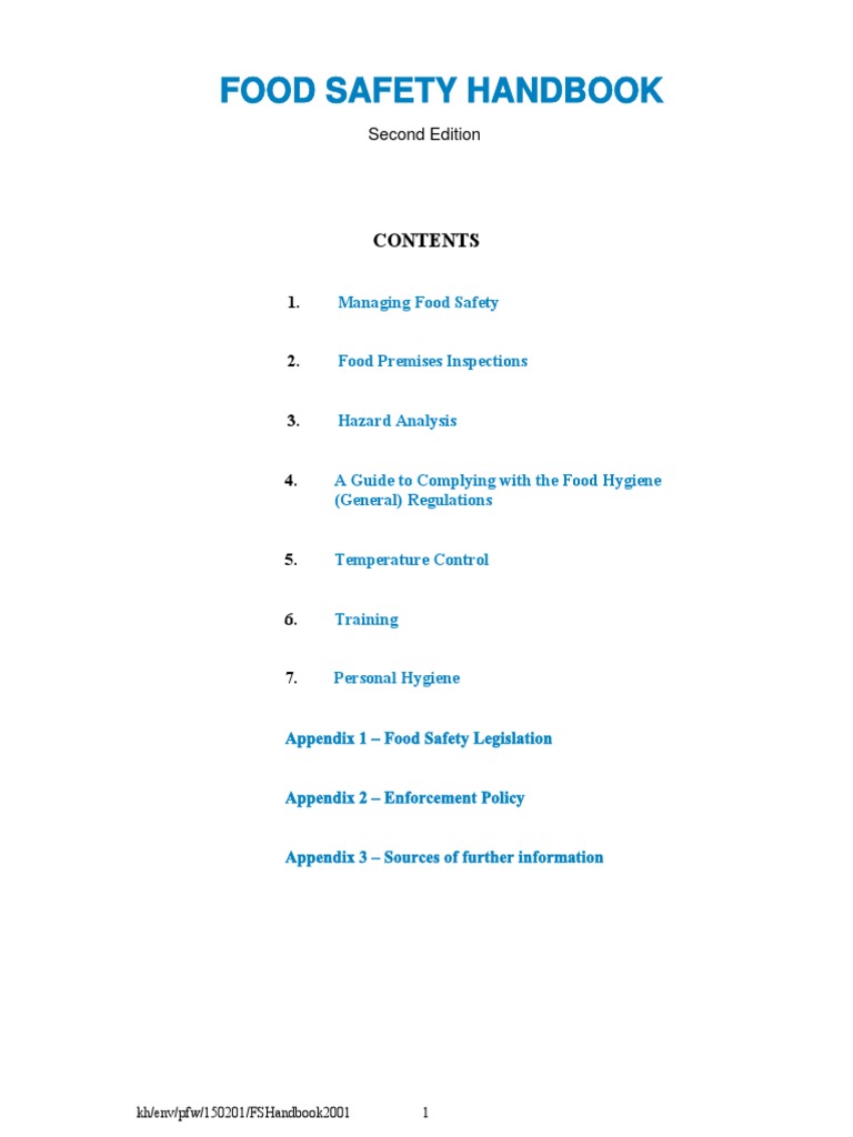 Food Safety Handbook | PDF | Food Safety | Hygiene